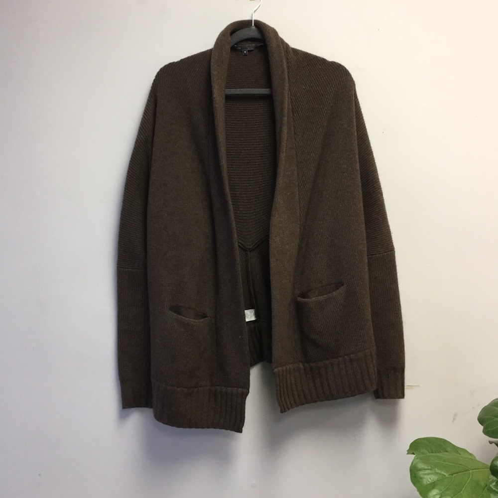 Vince Yak/Wool Brown Cocoon Cardigan Sweater M - Gem